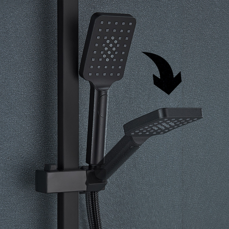 Coloana dus, Blackswan, Tip M222, model negru mat, cu 3 cai, termostat ...